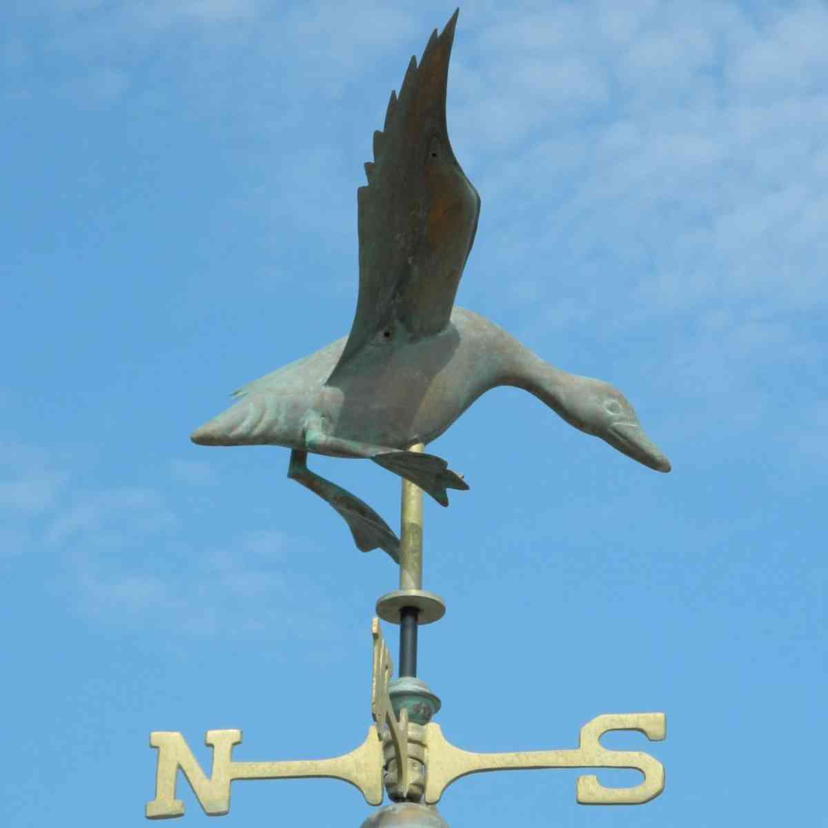 Bird weathervanes: Medium genuine copper vintage aged verdigris landing ...